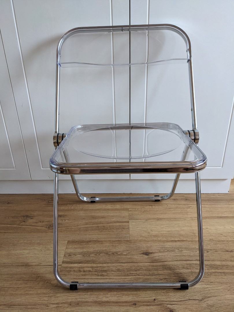 Transparent IG minimalist foldable chair prop, Furniture & Home Living ...