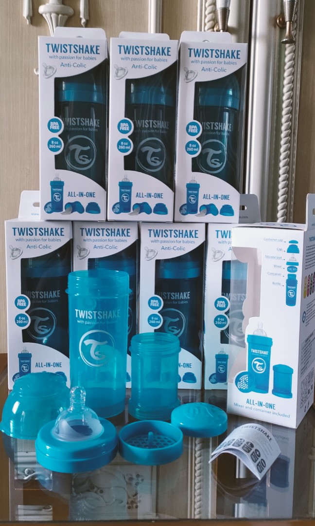 Twistshake baby bottle with mixer container, Babies & Kids, Nursing ...