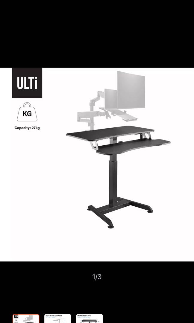 ULTI standing workstation desk adjustable height, Furniture & Home ...