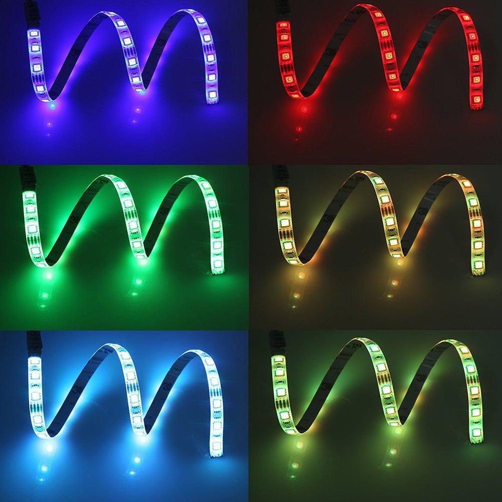 USB Mood Light RGB LED Strip Light TV Backlight 24 Keys Remote Control ...
