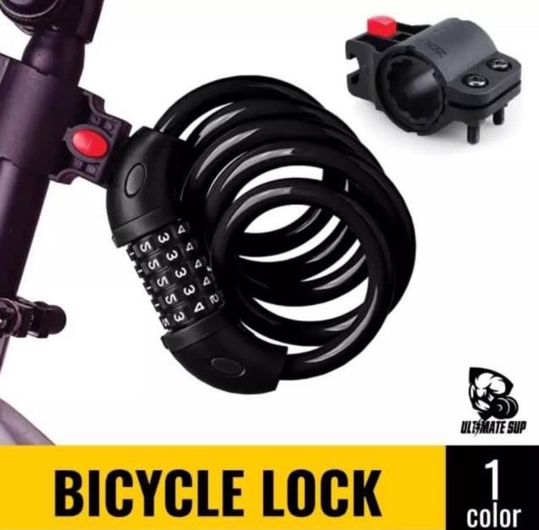 1.2m Long Bicycle Number Lock 5 digit setting Keyless Bicycle Lock Bic ...