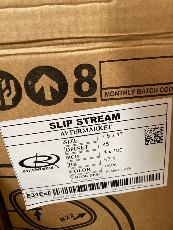 17” Rota Slipstream silver 4Holes pcd 100 Bnew mags, Car Parts ...