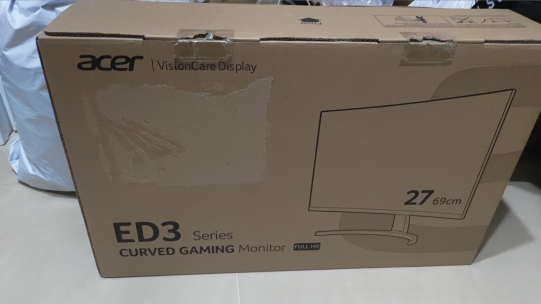 27Inch Monitor Cardboard Box ( With Styrofoam), Computers & Tech, Parts ...