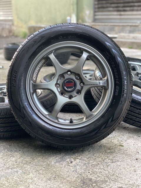 Advan Racing 14 inch sport rim Bezza tyre 85%, Auto Accessories on ...