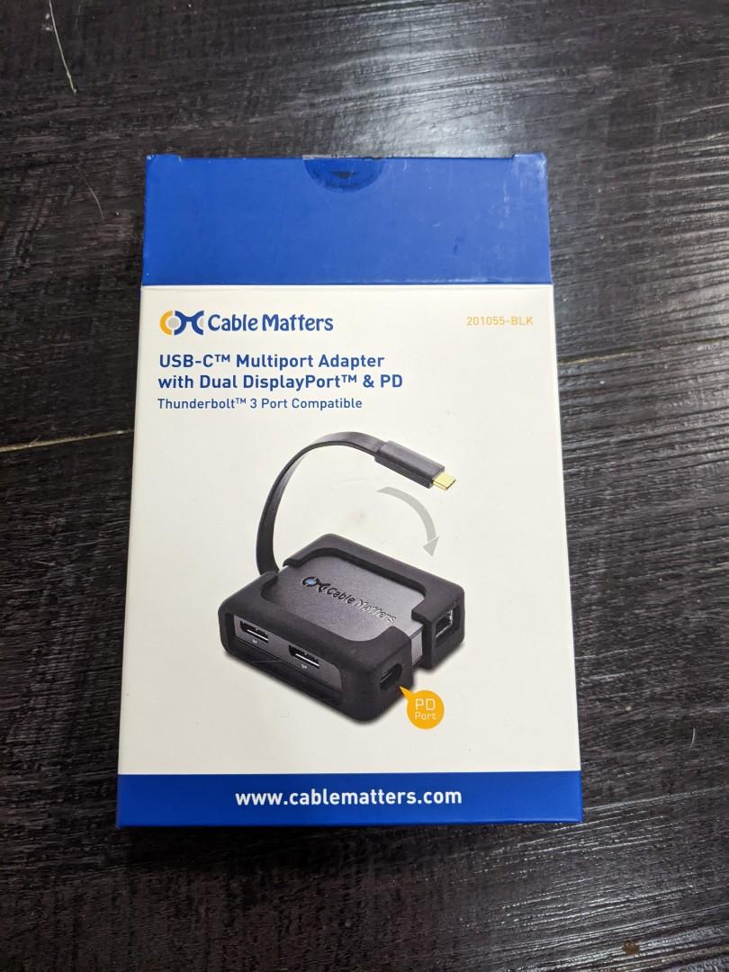 Cable Matters USB C Multiport Adapter with Dual Displayport & PD ...