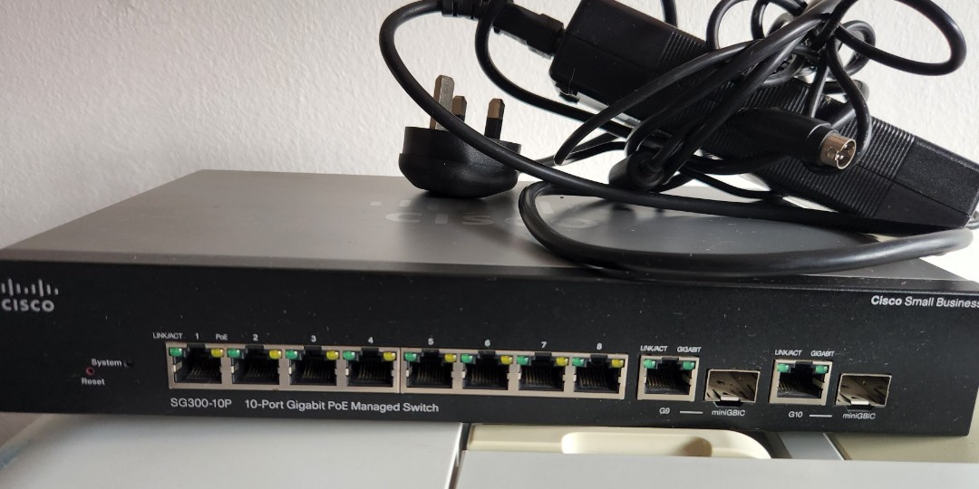 Cisco SG300-10p 10 port gigabit Poe managed switch small business ...