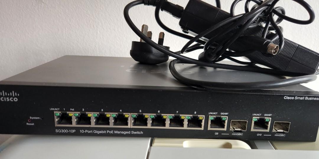 Cisco SG300-10p 10 port gigabit Poe managed switch small business ...