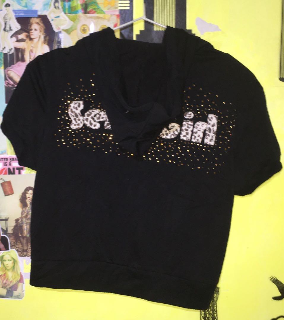 Cute y2k cropped rhinestones hoodie/y2k/mcbling/2000s/grunge/emo ...