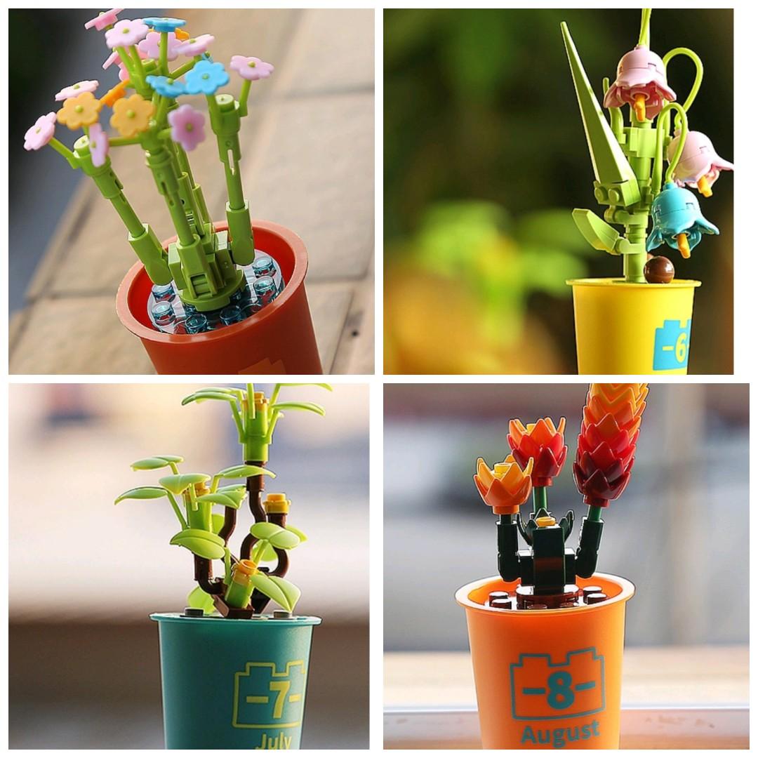 DIY Eternal pink rose lego red rose lego flower lego building blocks ...