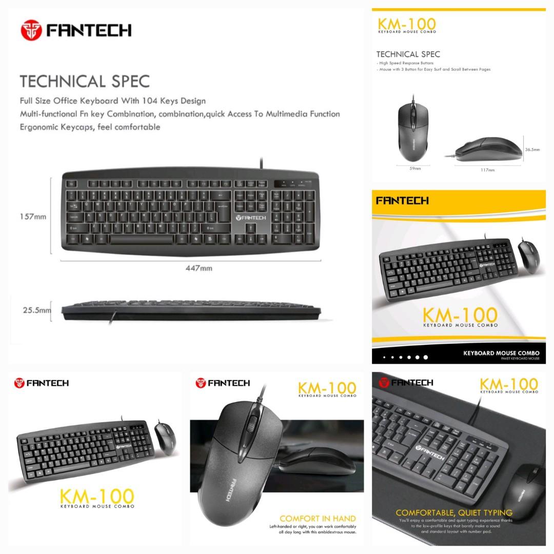 Fantech KM-100 Keyboard Mouse Combo with FREE MOUSE PAD, Computers ...