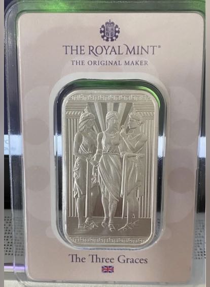 Great Britain Three Graces 1 oz silver bar minted bullion, Hobbies ...