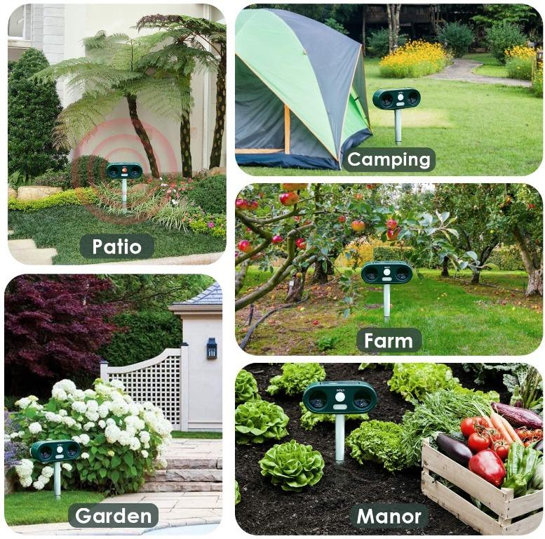 Intey Cat Repellent Ultrasonic, Animal Repeller Deterrent Outdoor ...