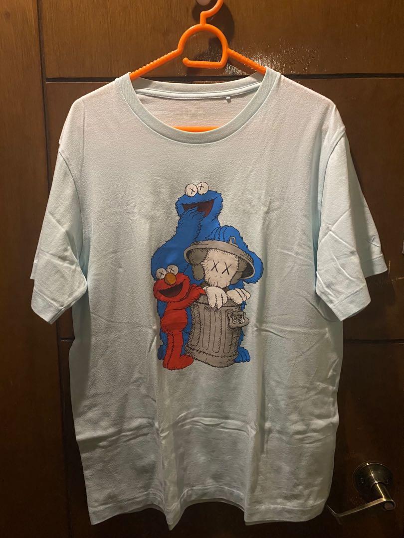 KAWS x Uniqlo x Sesame Street Companion Trash Can Tee, Men's Fashion ...