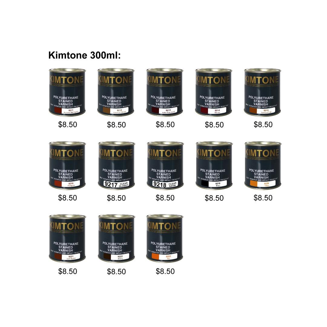 Kimtone Polyurethane PU Stained Varnish Wood 1 Litre 9211 9212 9213 ...
