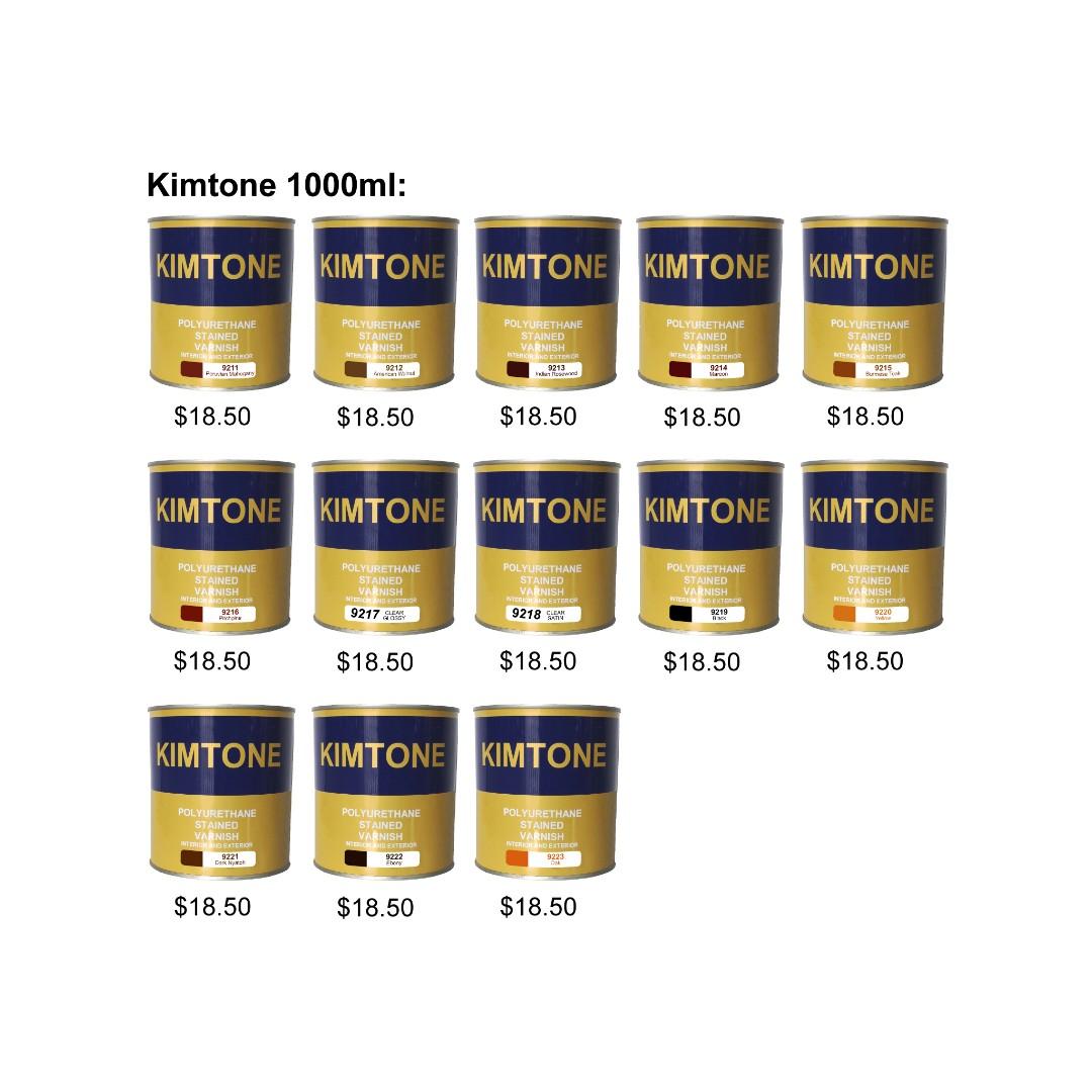 Kimtone Polyurethane PU Stained Varnish Wood 1 Litre 9211 9212 9213 ...