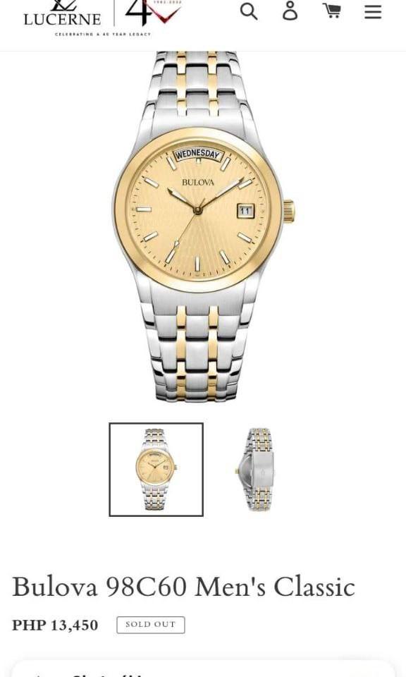 lucerne Bulova 98C60 Men's Classic, Luxury, Watches on Carousell