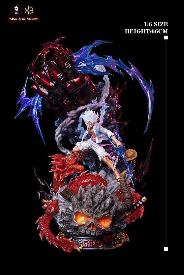 【PO】Luffy Gear 5 Sun God Nika vs Flaming Dragon Kaido GK Figure XS & Yang Studios One Piece ...