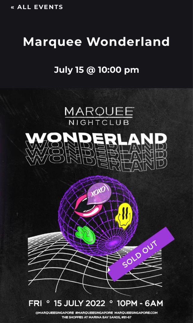 Marquee Ticket for 15 July, Tickets & Vouchers, Event Tickets on Carousell