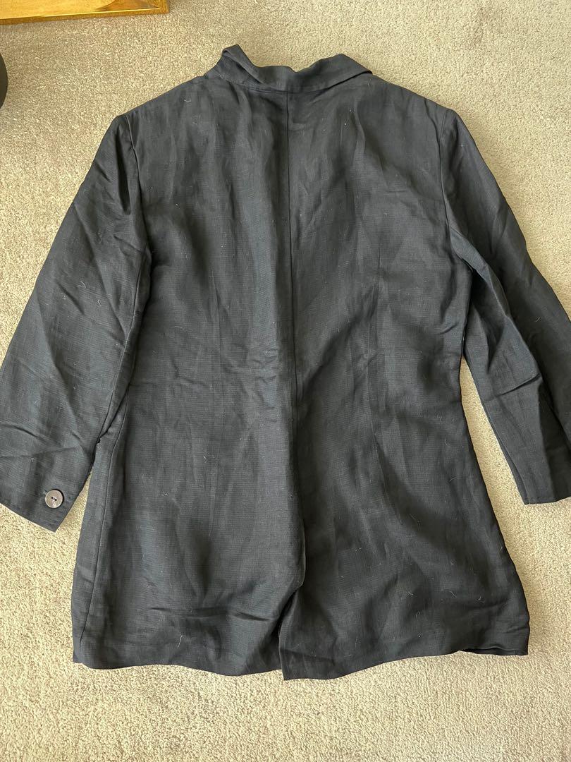 Max Mara sportsmax navy blazer linen, Women's Fashion, Coats, Jackets ...