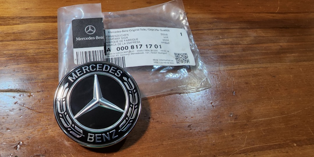 Mercedes benz front hood emblem black original, Auto Accessories on ...