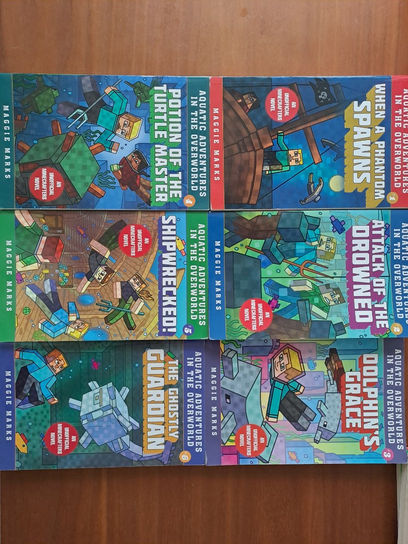 Minecraft Aquatic adventures of the overworld bookset, Hobbies & Toys ...