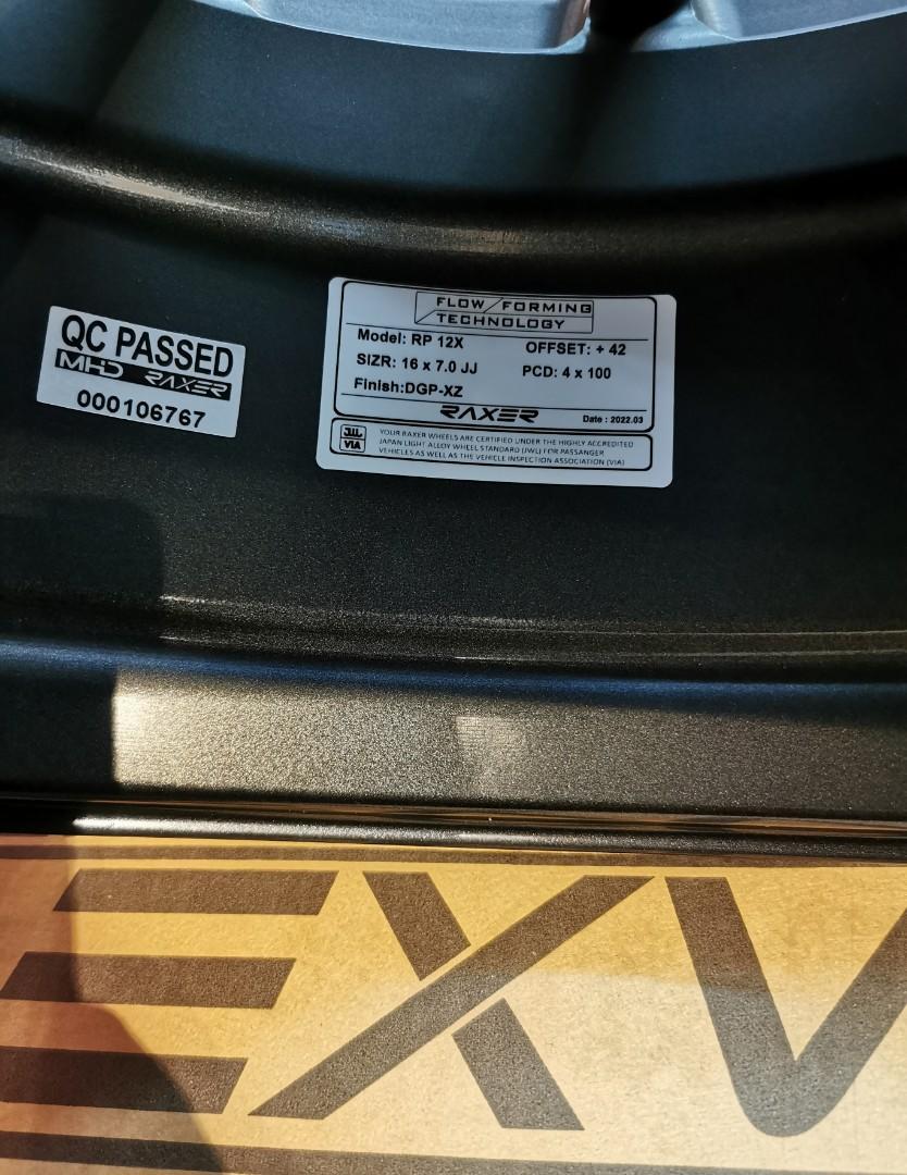 NEW Sport Rim 16 inch ORI RAXER RP12X 7JJ 4X100 FLOW FORMING, Auto ...