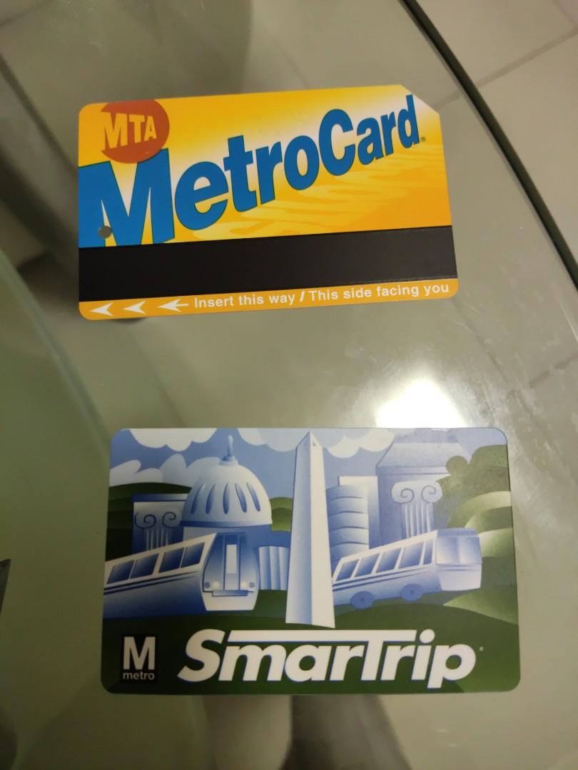 New York subway card and DC SmarTrip card, Hobbies & Toys, Travel ...