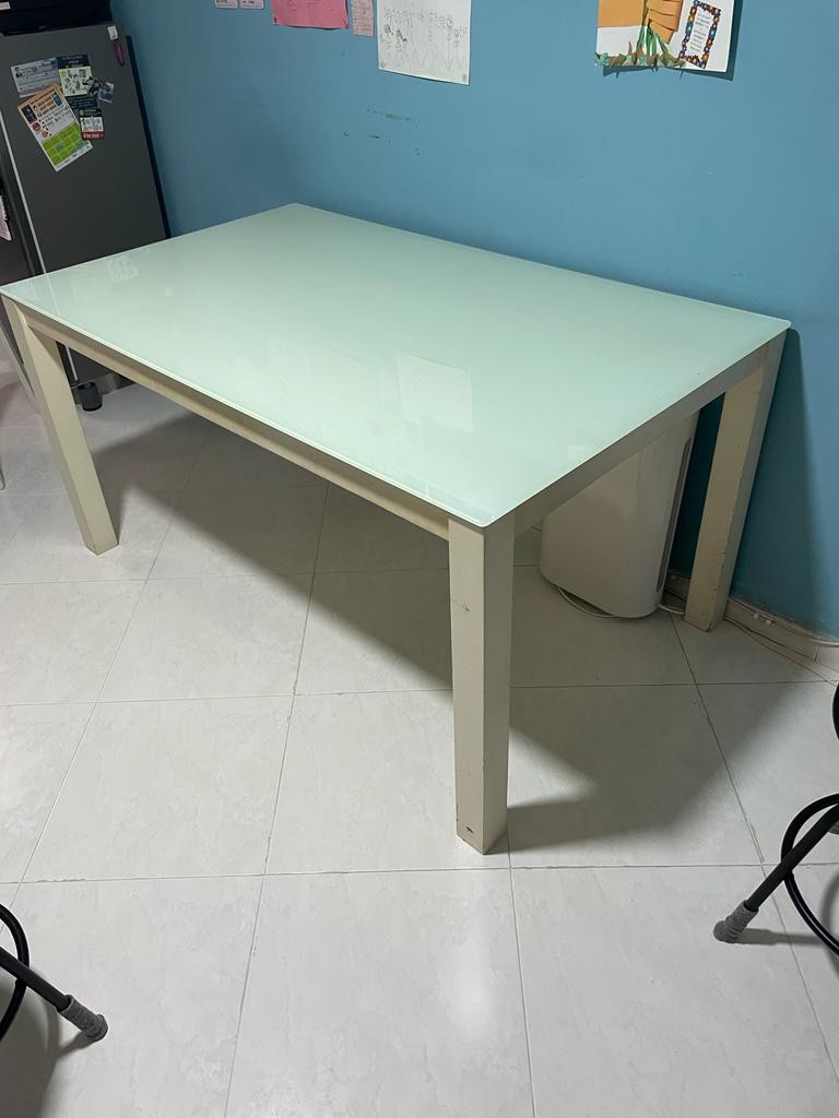 Preloved 6-seater dining table, Furniture & Home Living, Furniture ...