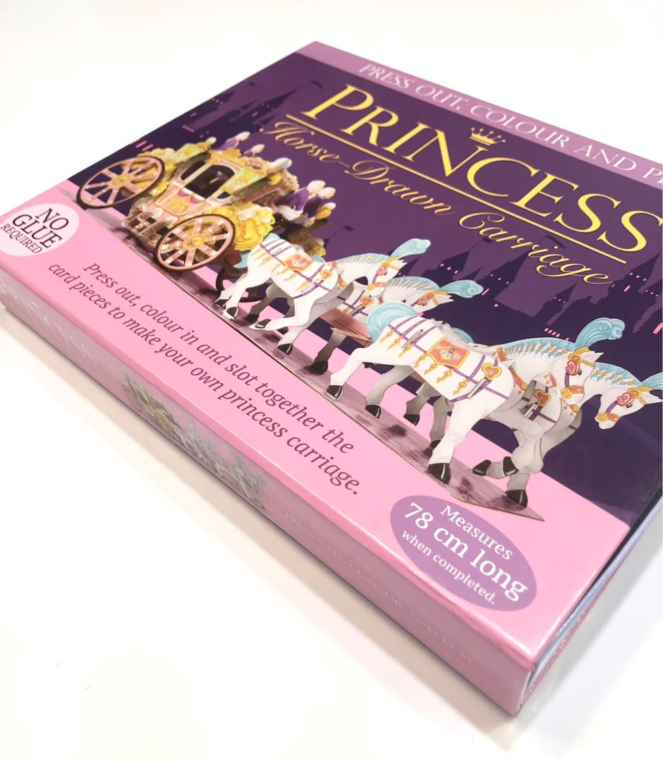 Princess Horse Drawn Carriage - Press Out; Colour; Play, Hobbies & Toys ...