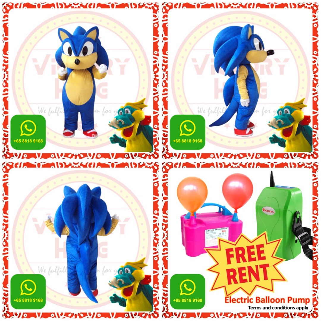 Sonic Hedgehog Mascot Costume Hobbies Toys Toys Games On Carousell