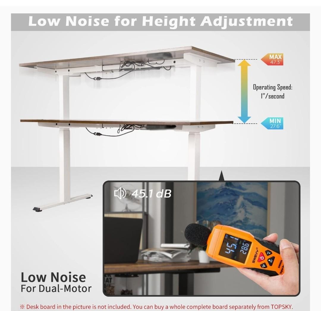 TOPSKY Dual Motor Electric Adjustable Standing Computer Desk for Home ...