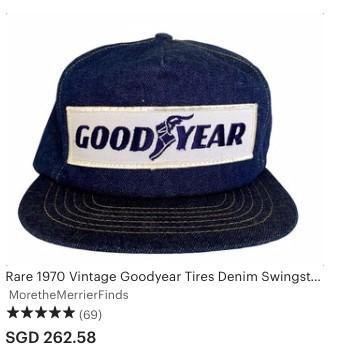 Vintage 1970 Goodyear USA Swingster snapback racing tires tyres tire ...