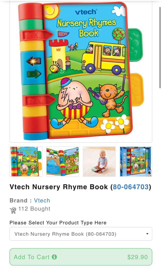 vtech nursery rhyme storybook, Babies & Kids, Infant Playtime on Carousell