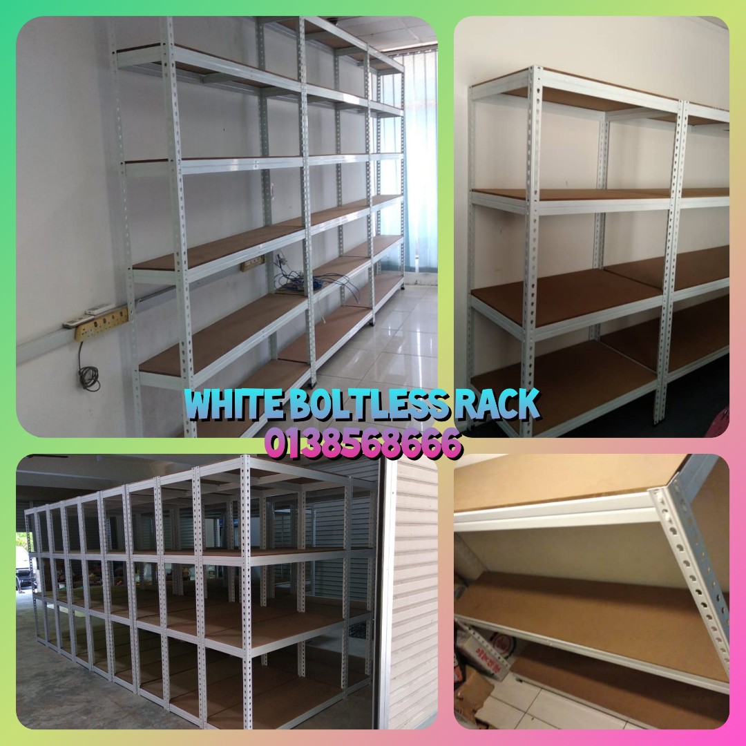 White Boltless Rack ( New ), Furniture & Home Living, Outdoor Furniture ...