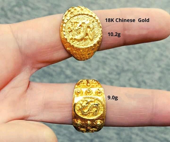 18K Chinese Gold Rings, Women's Fashion, Jewelry & Organizers, Rings on ...