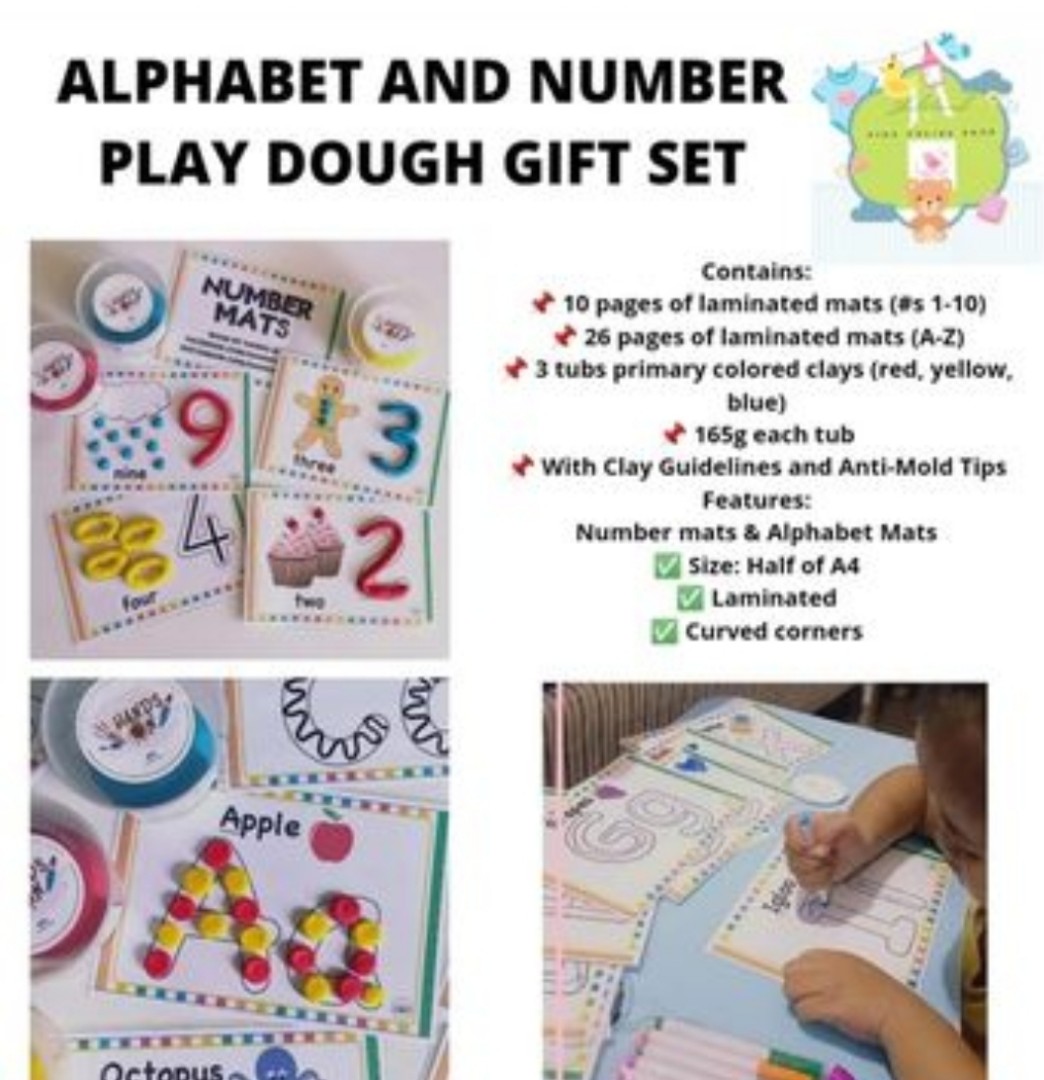 Alphabet and Numbers Play Dough Gift Set, Hobbies & Toys, Toys & Games ...