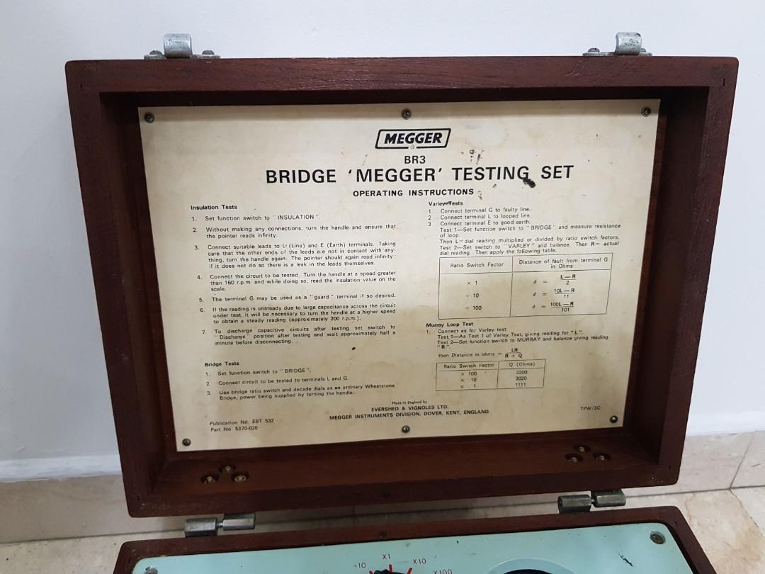 Bridge Megger Testing Set, Hobbies & Toys, Memorabilia & Collectibles ...
