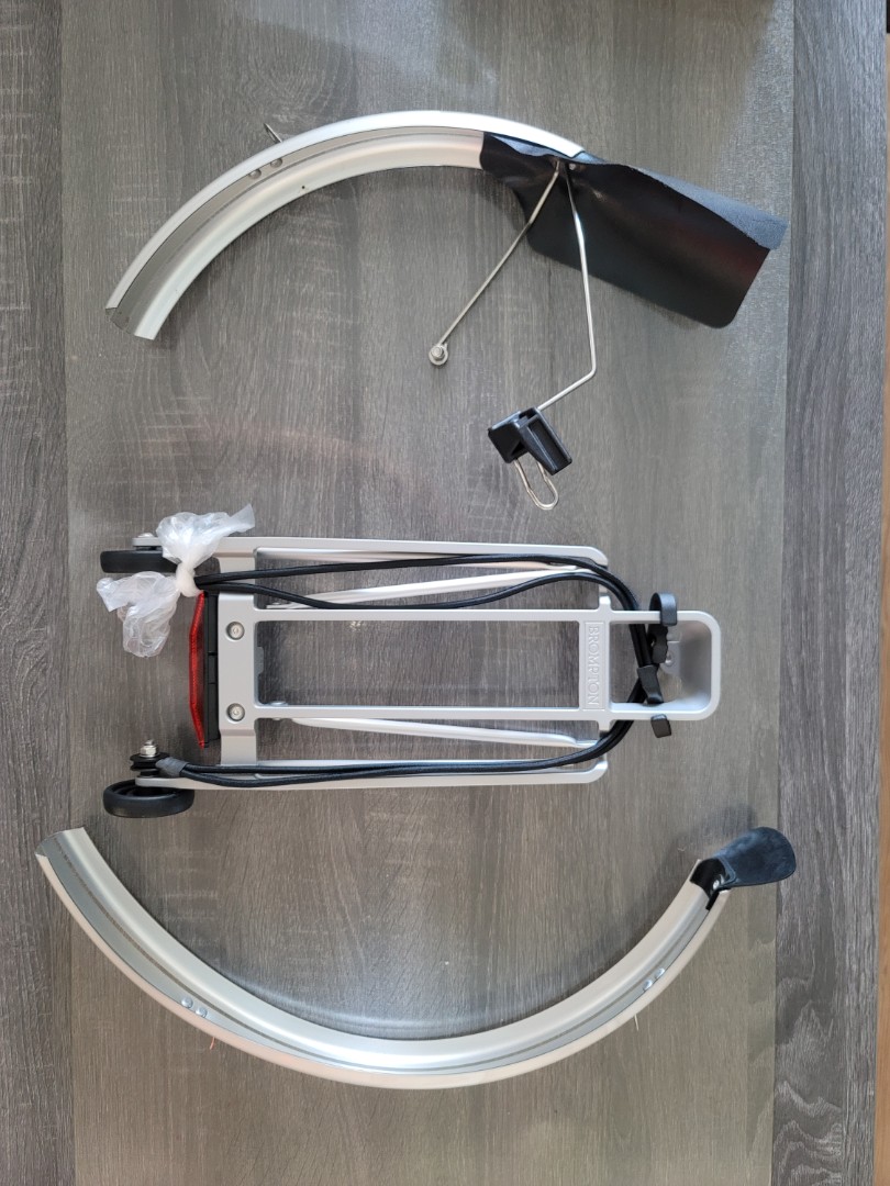 Brompton front mudguard and rear mudguard with rack, Sports Equipment ...