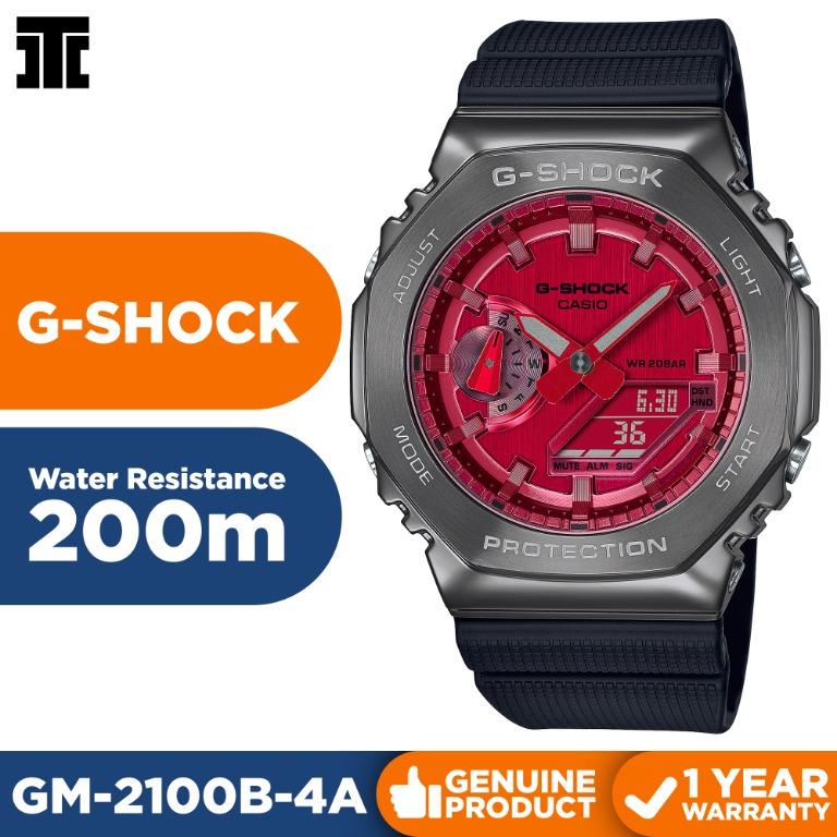 Casio G Shock Metal Clad Red Casioak Analog Digital Watch Gm 2100b 4a