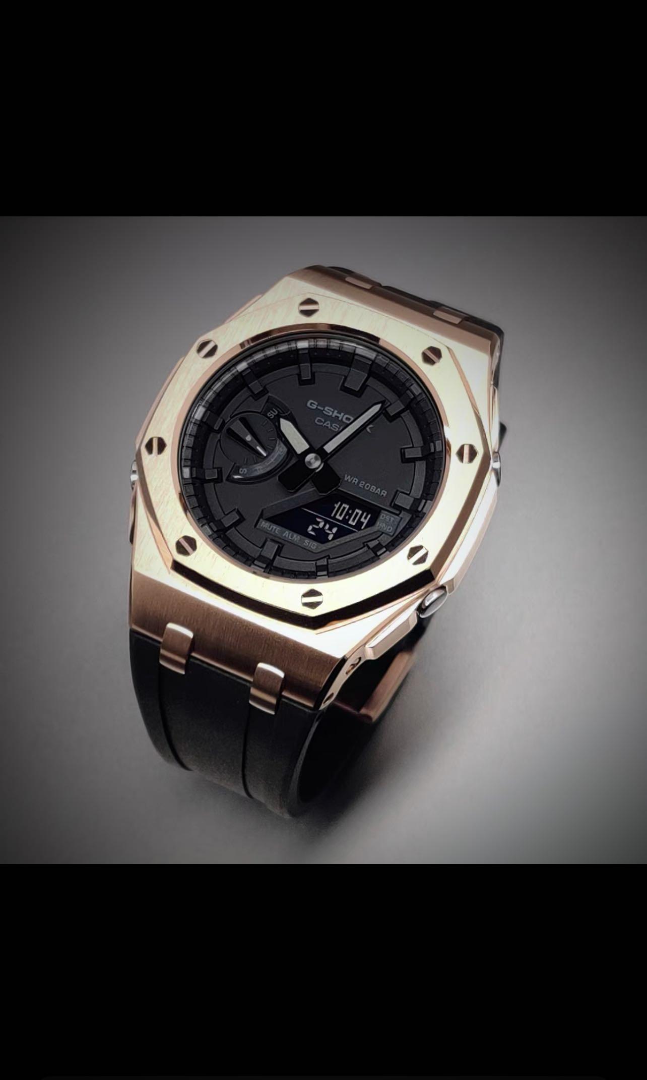 Casioak AP Diver custom rosegold black combi ga2100 ga2110, Men's ...