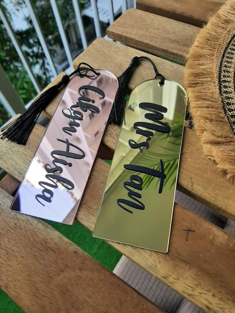 Customised Mirror Acrylic Bookmarks / Rose gold bookmarks / gold ...