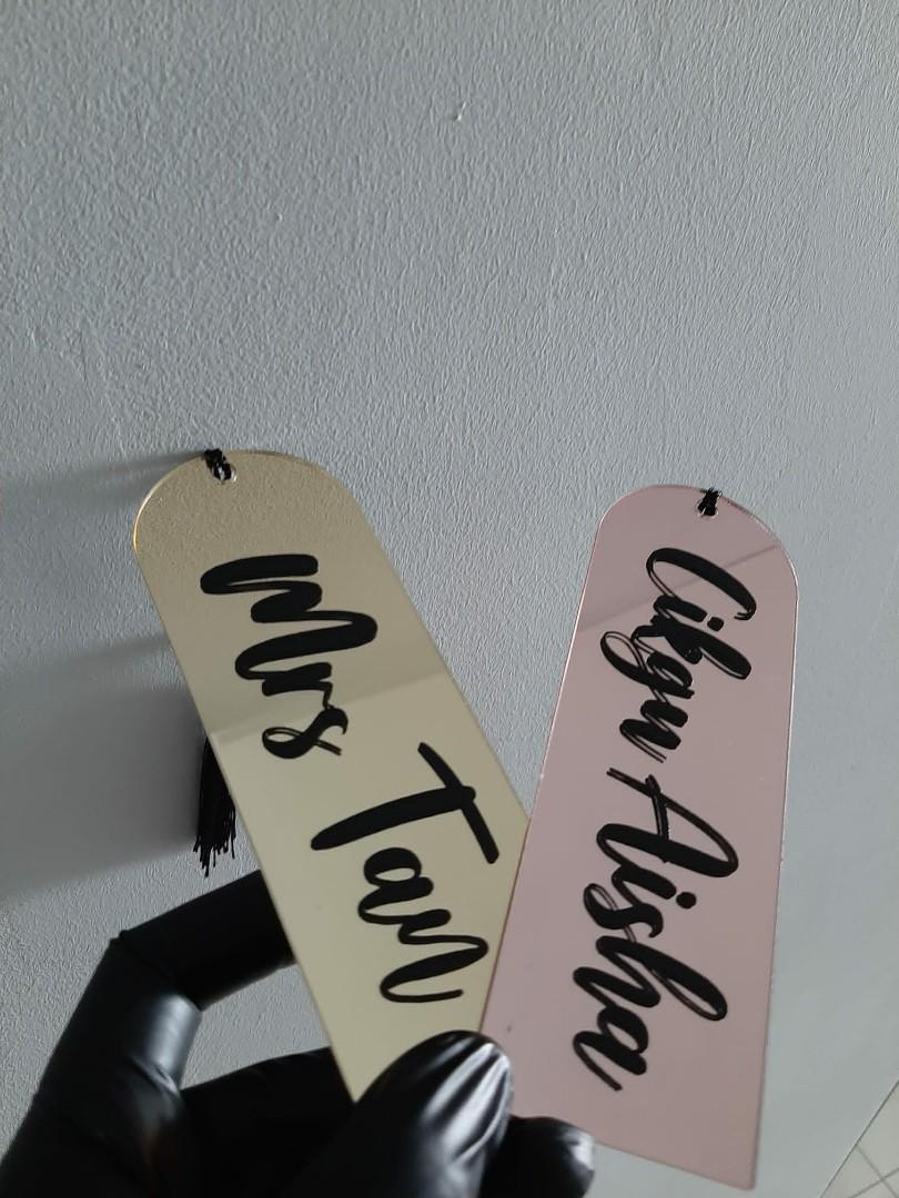 Customised Mirror Acrylic Bookmarks / Rose gold bookmarks / gold ...