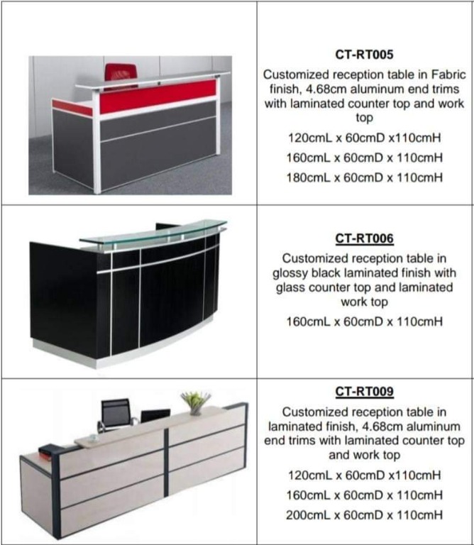 CUSTOMIZED RECEPTION COUNTER TABLE/ FREE INSTALLATION, Furniture & Home ...