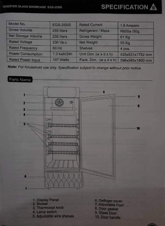 Eurotek Inverter Glass ShowCase, TV & Home Appliances, Kitchen ...