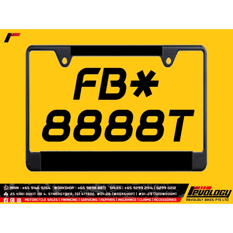 FB*8888T MOTORCYLE NUMBER PLATE ! 8 | 88 | 888 | 8888 BIDDED NO. PLATE ...