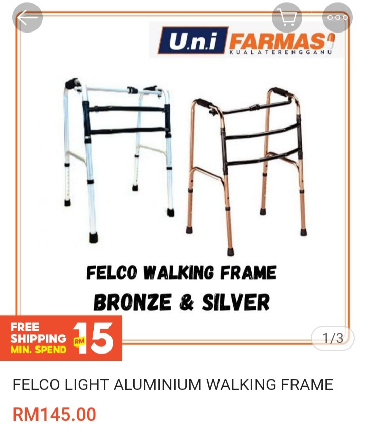 Felco light weight Aluminium Walker Frame, Health & Nutrition, Assistive & Rehabilatory Aids ...