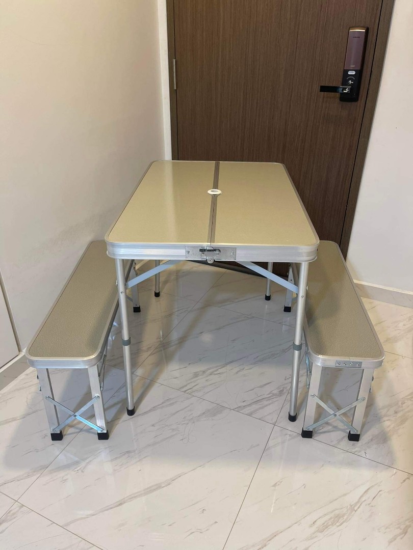 Foldable, portable picnic table and chair, Furniture & Home Living ...