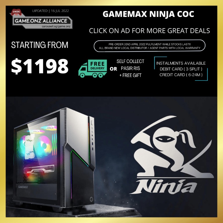 GAMEMAX NINJA COC BUILD | AMD RYZEN 3600 5600 5700X GAMING PC INTEL ...