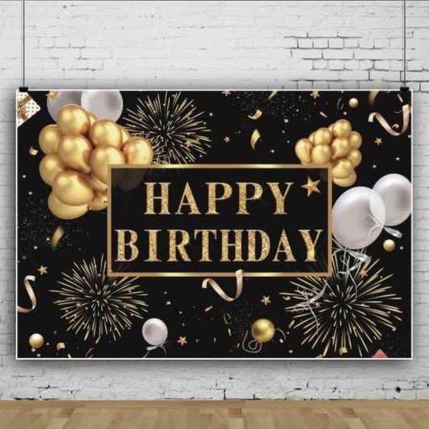 Generic birthday banner backdrop/ party deco, Hobbies & Toys ...