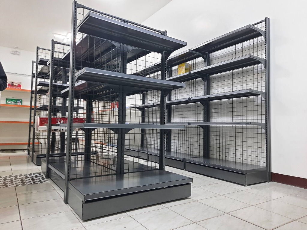 Gray Mesh Type Gondola Racks Adjustable Layer, Furniture & Home Living ...